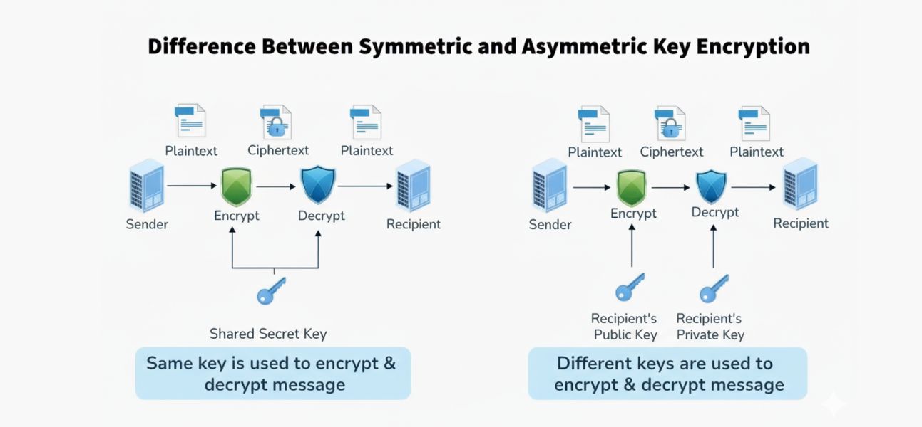 Difference Between Symmetric and Asymmetric Key Encryption